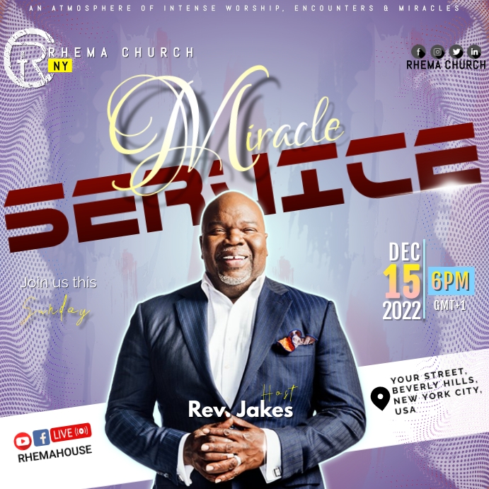 Copy of Miracle Service | PosterMyWall