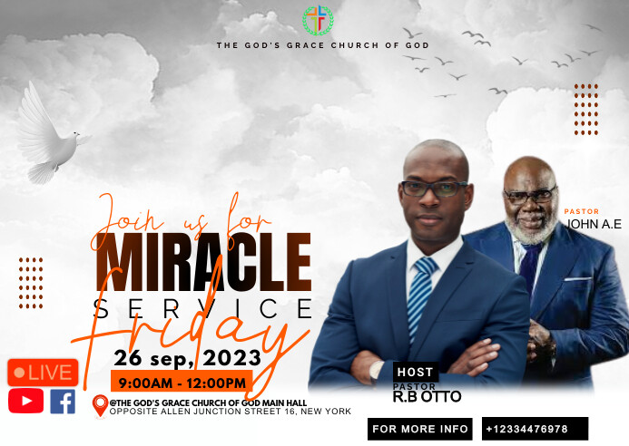 Copy of MIRACLE SERVICE | PosterMyWall