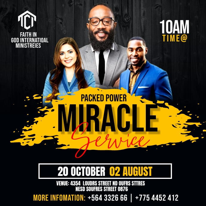 Plantilla de miracle service | PosterMyWall