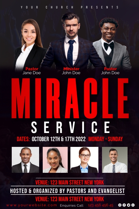 Miracle Service Template | PosterMyWall