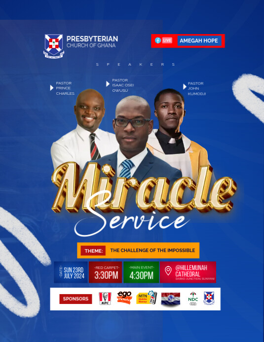 Plantilla de Miracle Service | PosterMyWall