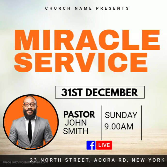 miracle service Template | PosterMyWall