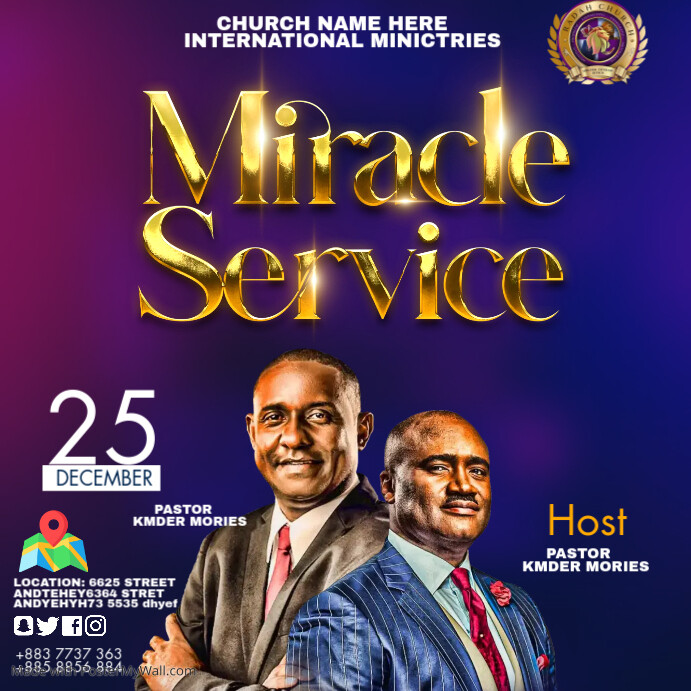 Copy of miracle service | PosterMyWall