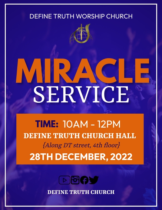 Miracle service Template | PosterMyWall