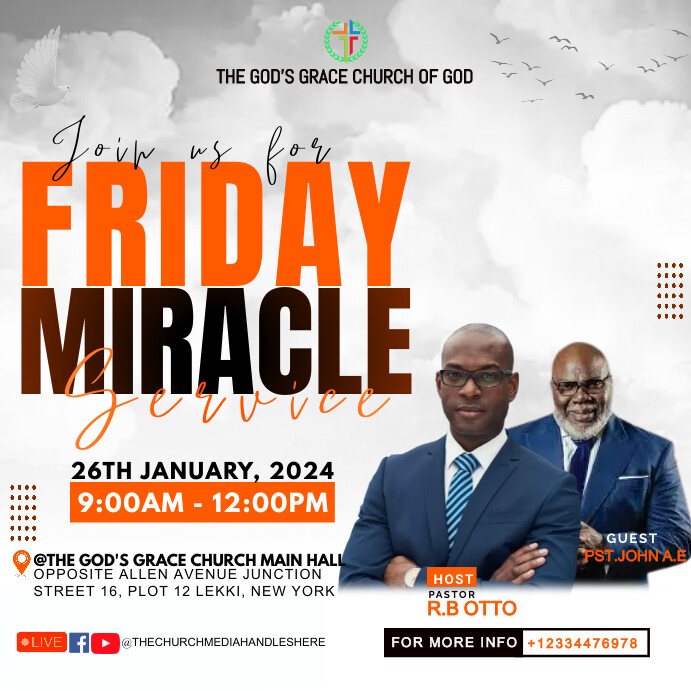 Modèle MIRACLE SERVICE | PosterMyWall