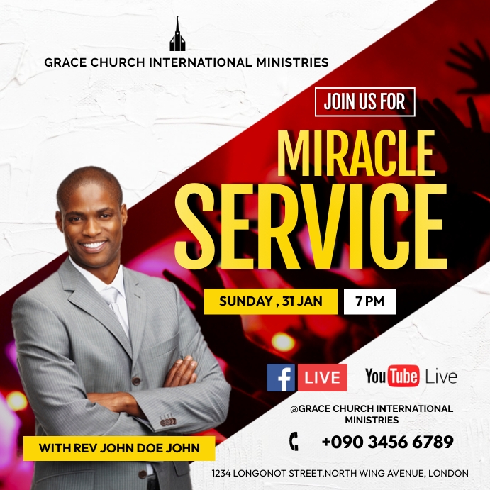 MIRACLE SERVICE FLYER Template | PosterMyWall