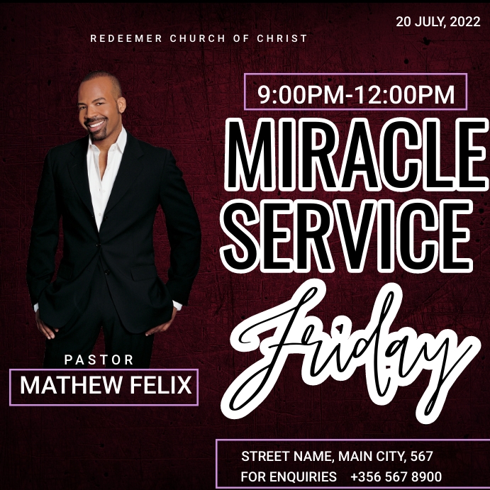 Copy of Miracle service friday | PosterMyWall