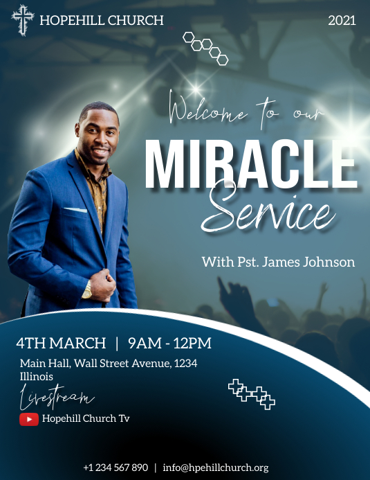 Plantilla de Cartel Del Servicio Milagro | PosterMyWall