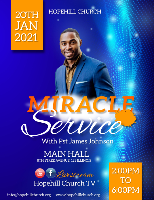 Plantilla de Cartel Del Servicio Milagro | PosterMyWall