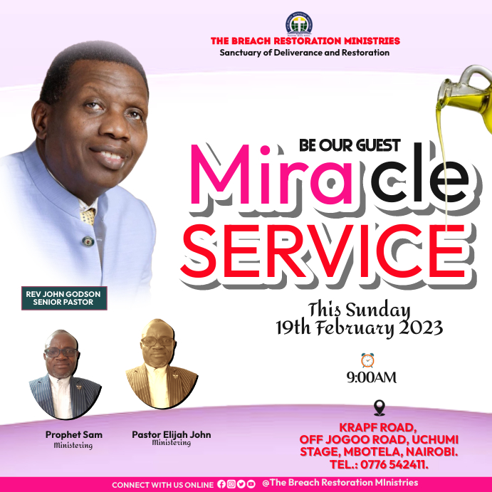 miracle service this sunday Template | PosterMyWall