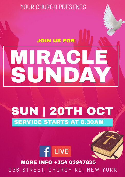 Plantilla de Miracle Sunday | PosterMyWall