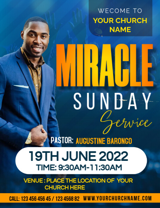 Copy of Miracle Sunday Service | PosterMyWall