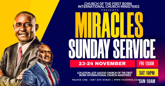 Copy of miracle sunday service | PosterMyWall