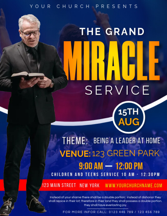Copy of Miracle Sunday Service | PosterMyWall
