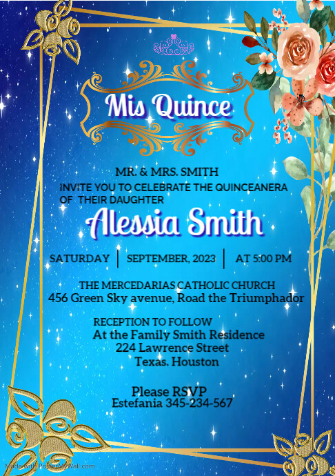 MIS QUINCE PARTY CELEBRATION Template | PosterMyWall