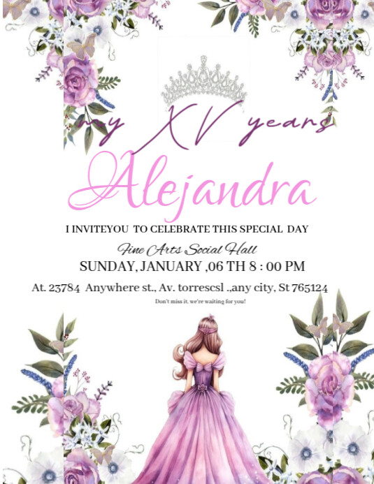 Plantilla de Mis xv Brithday party temple flayer editablet | PosterMyWall