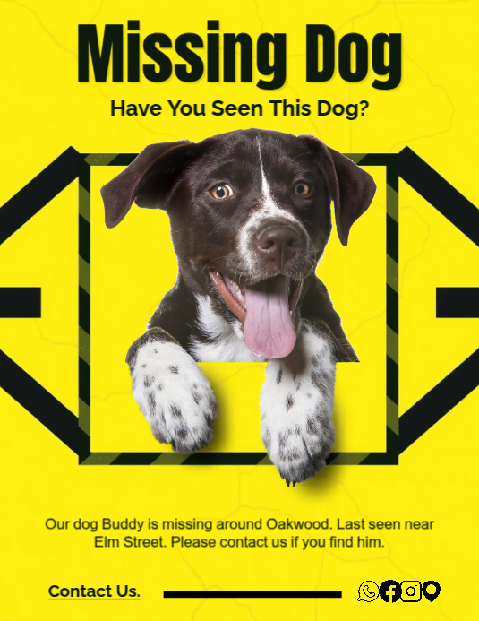 Missing Dog Alert Flyer – Lost Buddy Notice Template | PosterMyWall