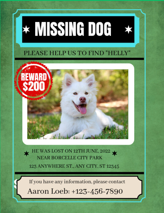 Missing dog Template | PosterMyWall