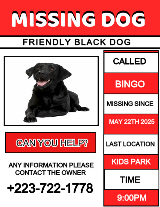 Missing dog pet design template | PosterMyWall