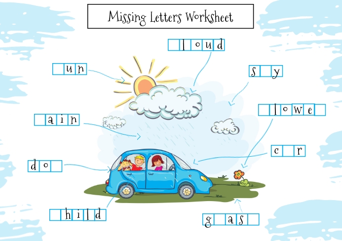 Missing Letters Worksheet Template | PosterMyWall
