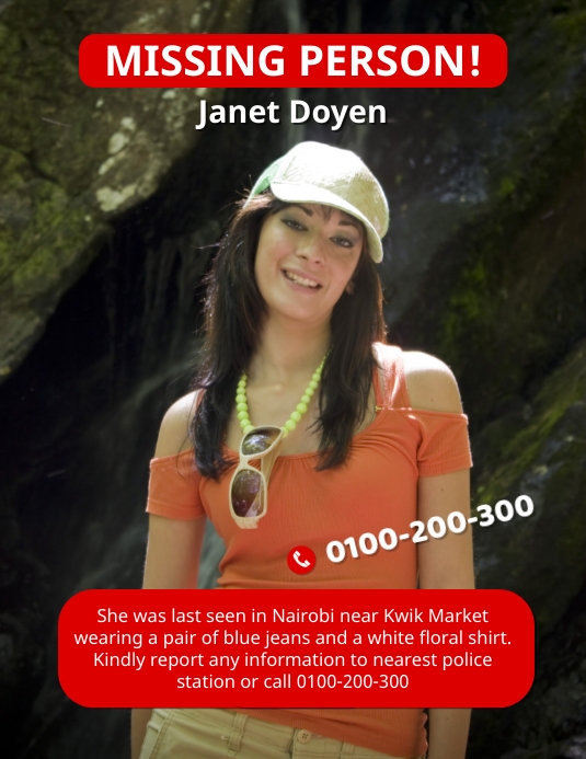 Missing person Template | PosterMyWall