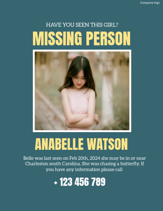 Plantilla de Missing person | PosterMyWall