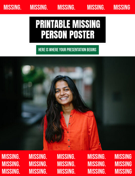 Missing person report Template | PosterMyWall