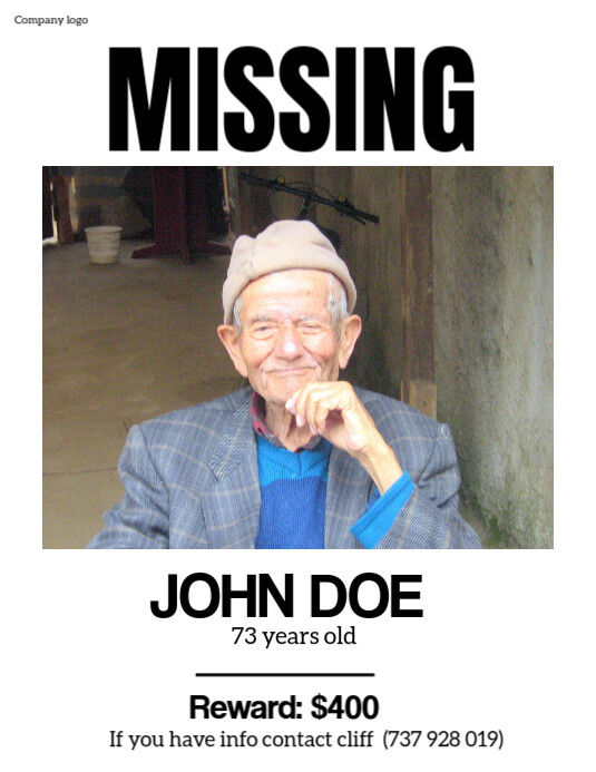 Missing person report Template | PosterMyWall