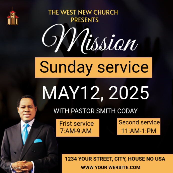 Copy of mission sunday service flyer (2 | PosterMyWall