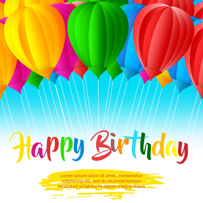 mix colour birthday template | PosterMyWall