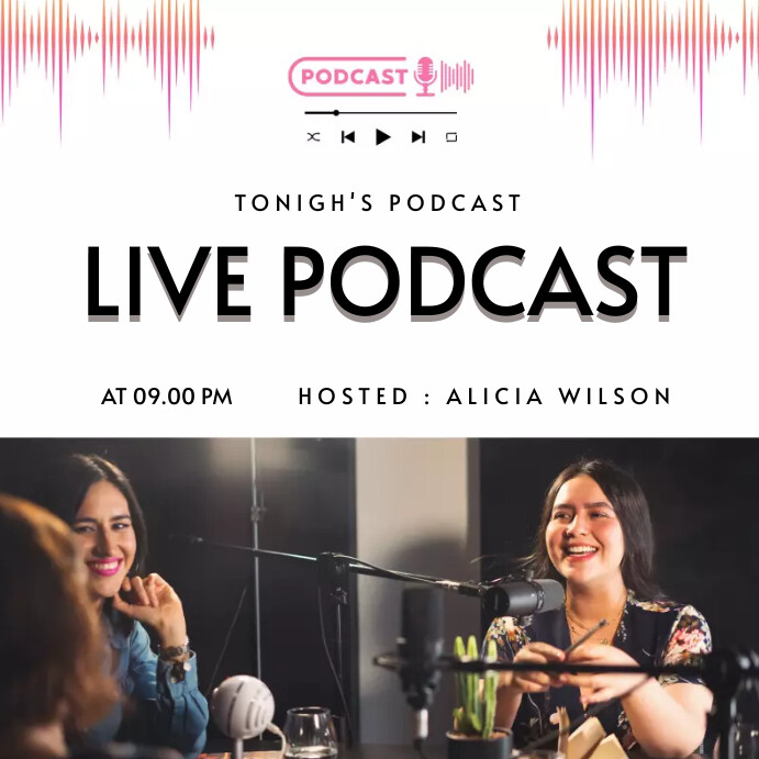 Copy of Mix colour podcast template | PosterMyWall