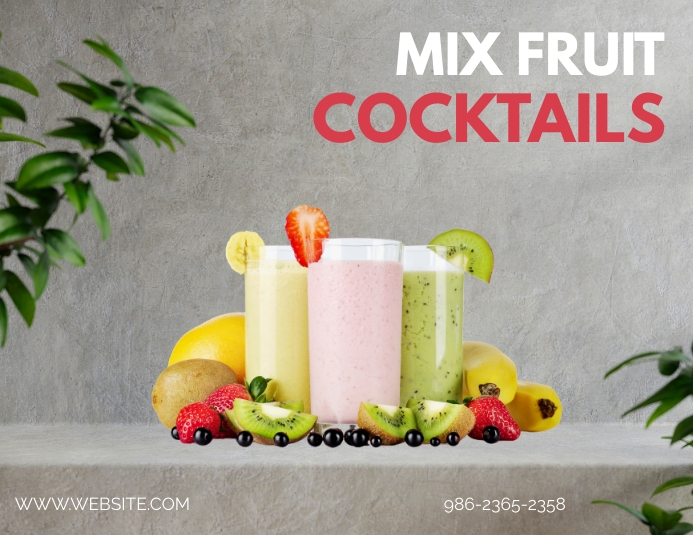 Mix fruit cocktails flyer template | PosterMyWall