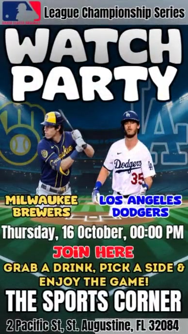 MLB 2025: Watch Party Milwaukee Brewers vs Los Angeles Dodgers ...