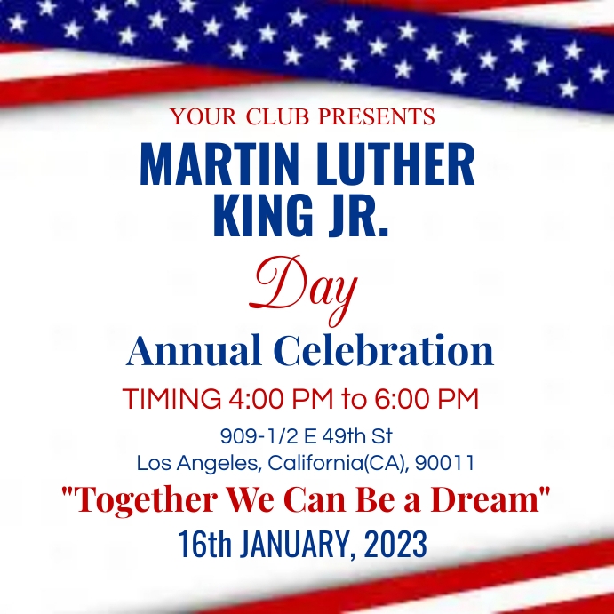 MLK Day annual celebration Instagram Post. Template | PosterMyWall