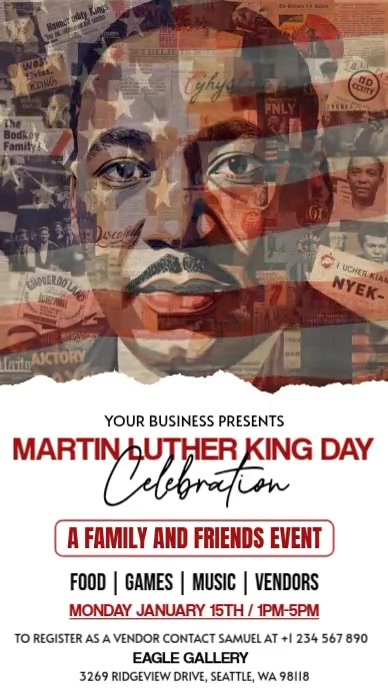 MLK Day Celebration Digital Display (9:16) Template | PosterMyWall