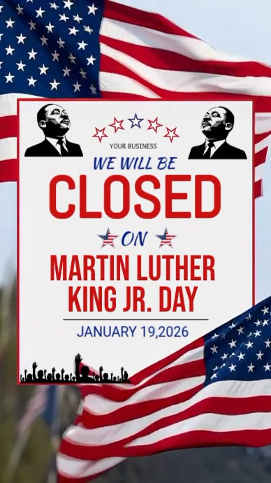 MLK Day Closed Instagram Reel Template | PosterMyWall