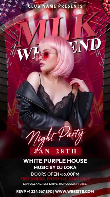 MLK Day Party Digital Display (9:16) Template | PosterMyWall