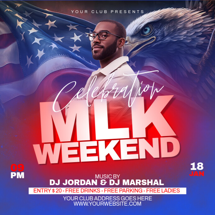 Mlk day party flyer Template | PosterMyWall