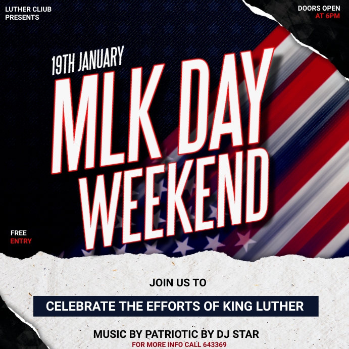 MLK day post Template | PosterMyWall