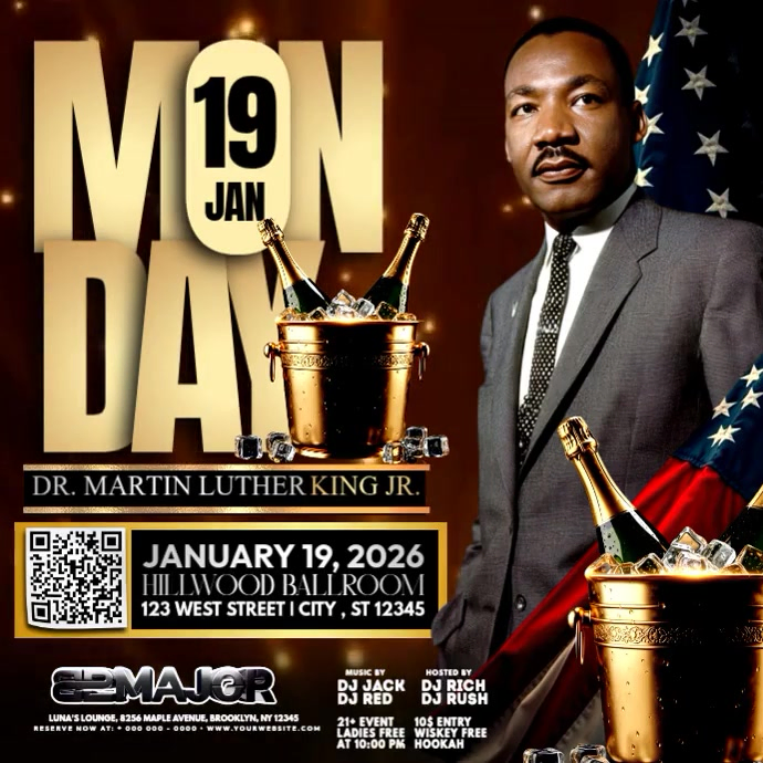 MLK Day Unity Freedom Justice Template | PosterMyWall