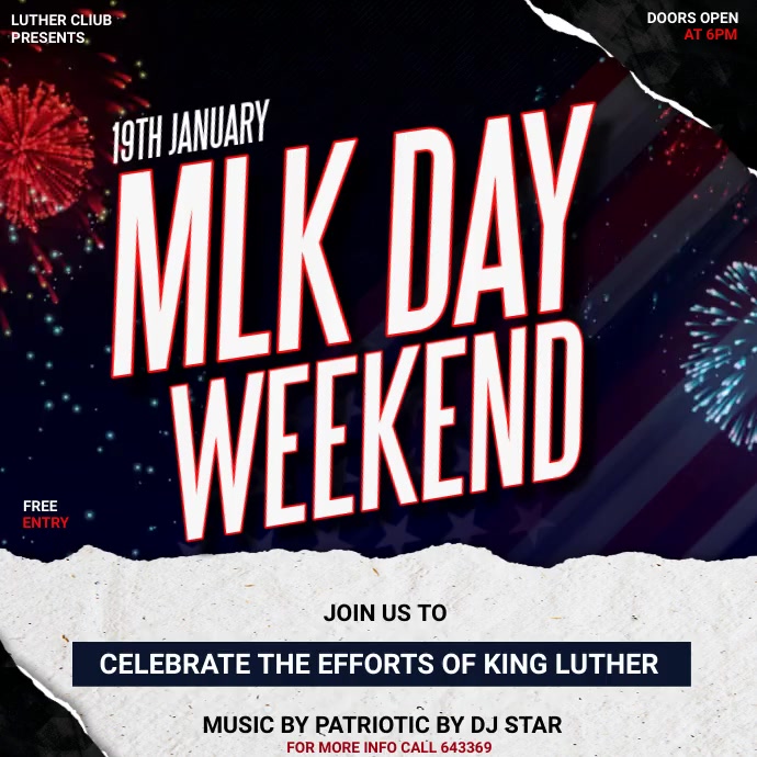 MLK day video post Template | PosterMyWall