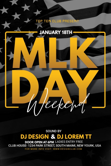 MLK DAY Weekend Ad Template | PosterMyWall