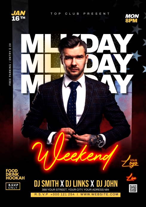 Mlk Day weekend party flyer Template | PosterMyWall