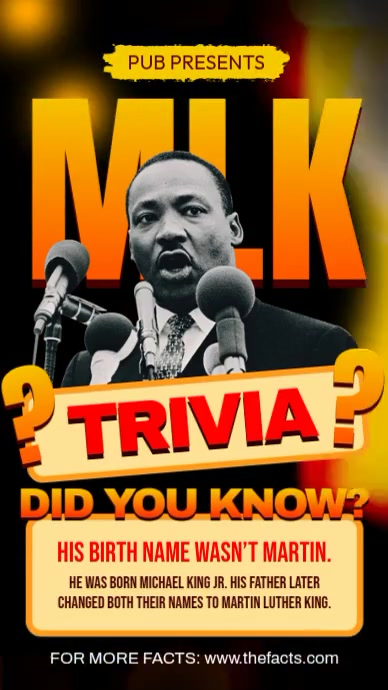 MLK Facts Template | PosterMyWall