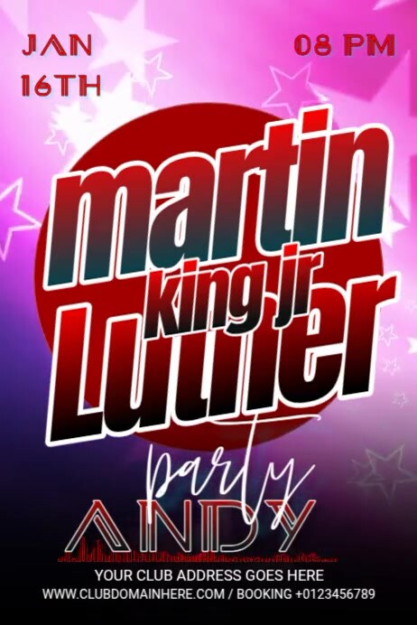 MLK Party Neon Template | PosterMyWall