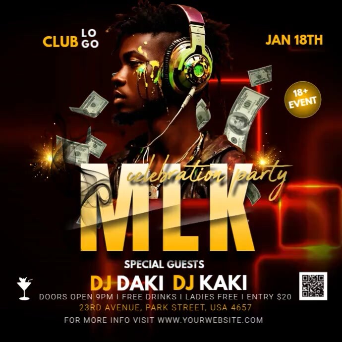 Copy of MLK Party NightYellow Design | PosterMyWall