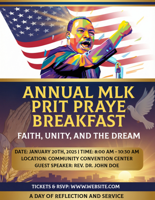 Plantilla de MLK Prayer Breakfast Flyer | PosterMyWall