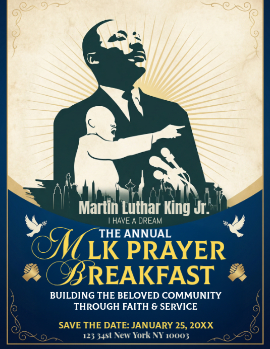 MLK Prayer Breakfast Flyer Template | PosterMyWall