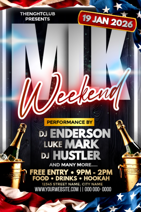 MLK Weekend Day Party Experience Template | PosterMyWall
