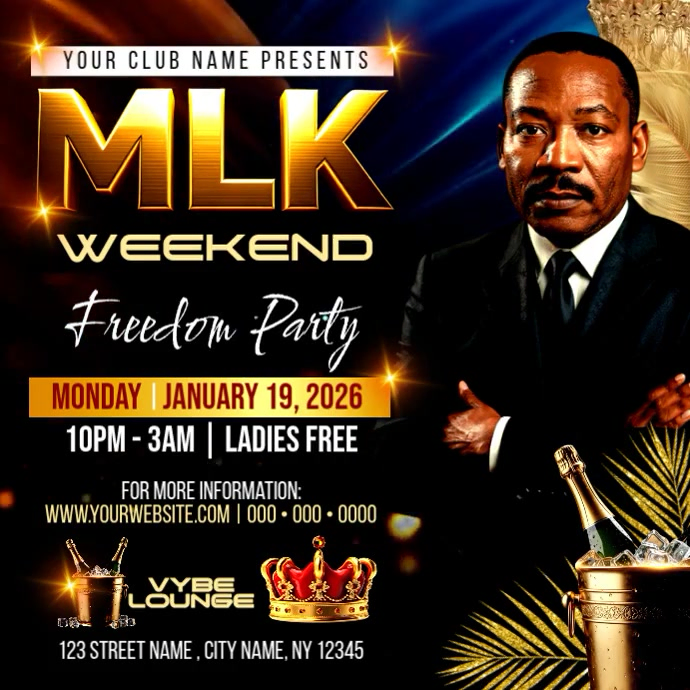 MLK Weekend Freedom Party Experience Template | PosterMyWall